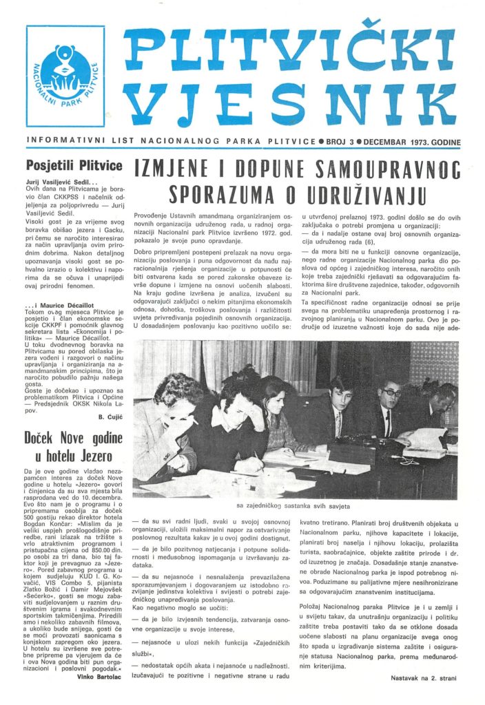 PLITVIČKI VJESNIK - Nacionalni park "Plitvička jezera"